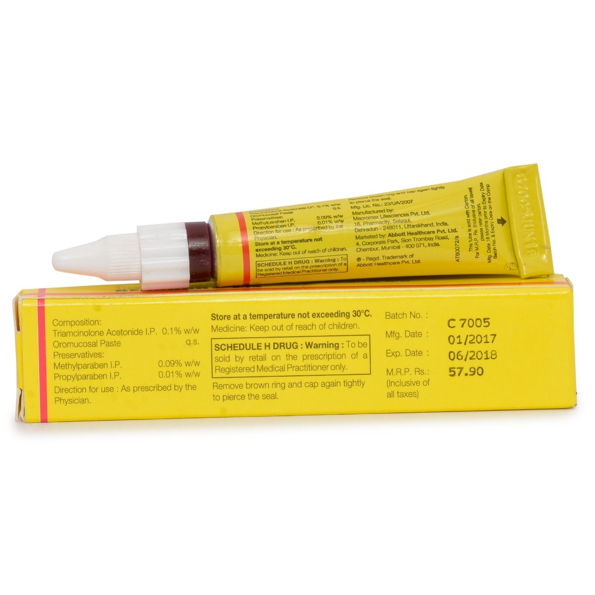 Kenacort Cream 0.1% (5 Gm) with Triamcinolone Acetonide