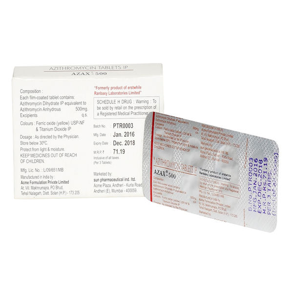 Order Azax 500 mg | Zithromax | Azithromycin | Its Uses