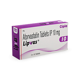 Lipvas 10 Mg Tablet | Lipitor | Atorvastatin